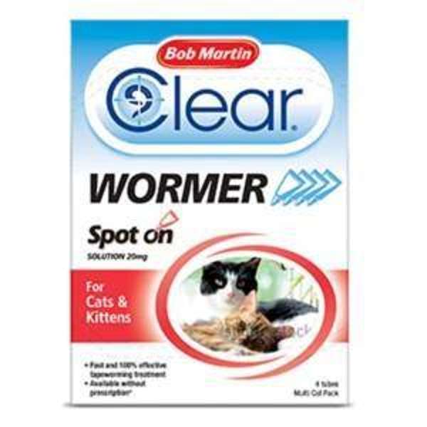 Bob Martin Clear Spot On Wormer For Cats – Time for Paws